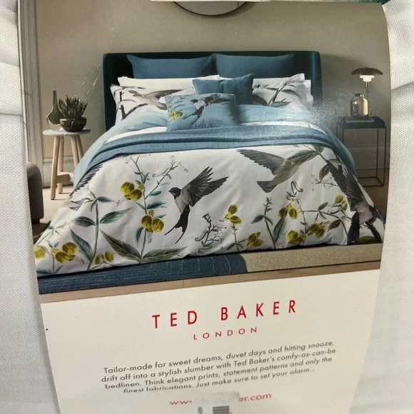 Ted Baker Full / Queen Comforter Set + 2 Std Shams Botanical Birds ...